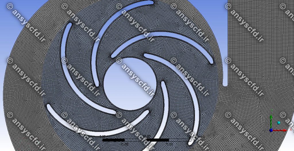 پروژه شبیه سازی پمپ گریز از مرکز با مش لغزان(sliding mesh) در نرم افزار ...